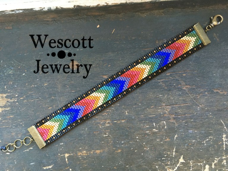 Free Bead Loom Pattern – Rainbow Chevron Ombre with Border | Wescott ...