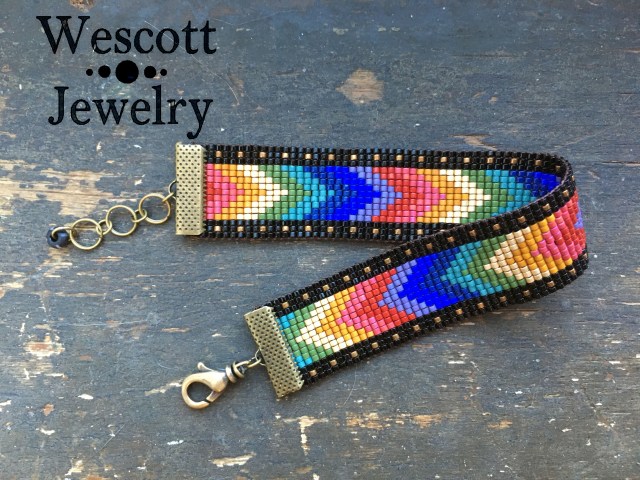 Free Bead Loom Pattern – Rainbow Chevron Ombre with Border | Wescott ...